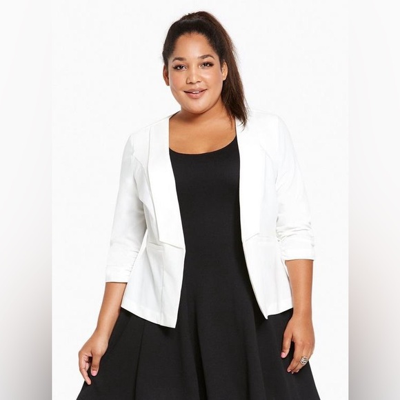 torrid | Jackets & Coats | Nwt Torrid Ruched Sleeve Blazer Size 3x 2224 ...